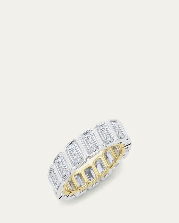 HAUTECARAT 18k Gold 9.0tcw Lab Grown Diamond Eternity Ring - White/yellow Gold