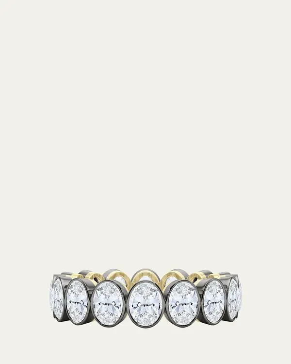 HAUTECARAT 18k Gold 6.0tcw Lab Grown Diamond Eternity Ring - Black/yellow Gold