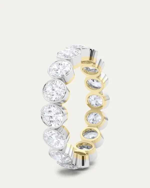 HAUTECARAT 18k Gold 6.0tcw Lab Grown Diamond Eternity Ring - White/yellow Gold