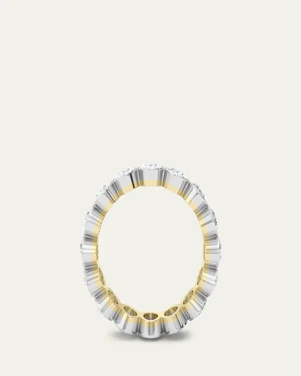 HAUTECARAT 18k Gold 6.0tcw Lab Grown Diamond Eternity Ring - White/yellow Gold