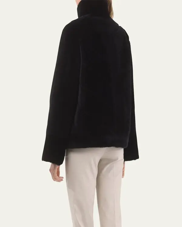 Gorski Reversible Chevron Merino Lamb Shearling Jacket