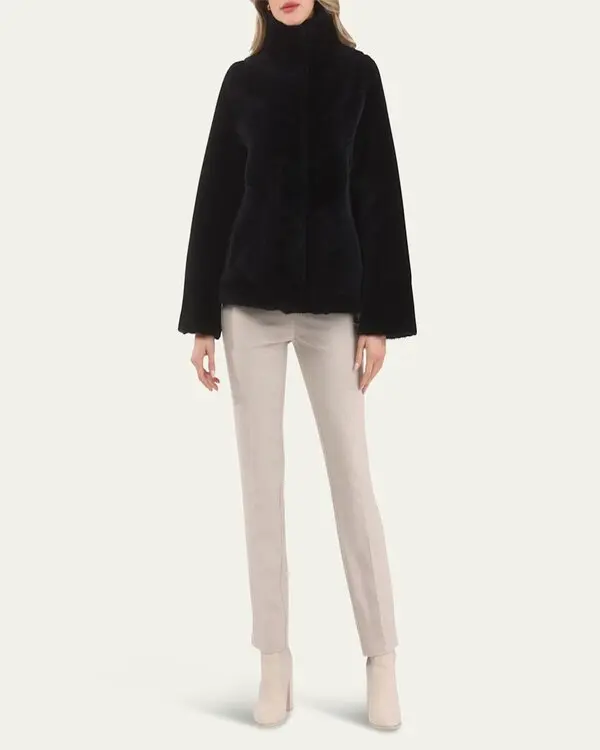 Gorski Reversible Chevron Merino Lamb Shearling Jacket