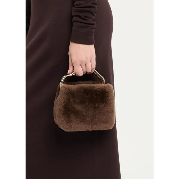 Cult Gaia Solene Mini Shearling Top-handle Bag