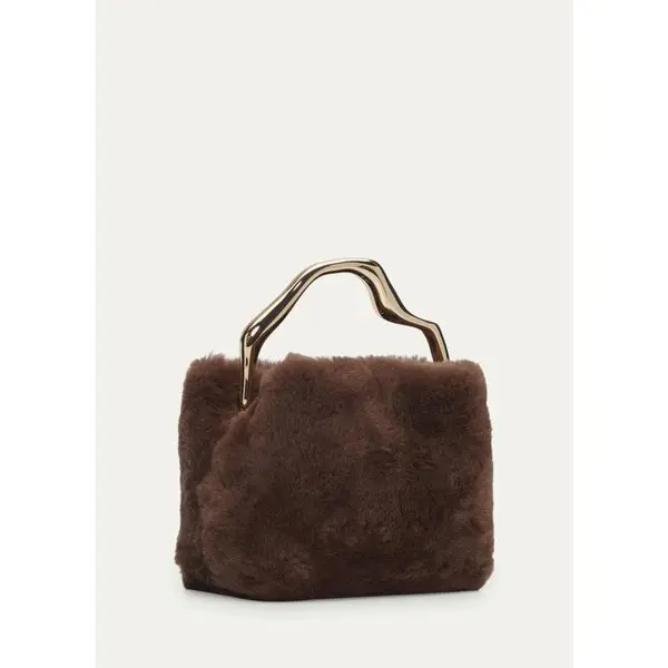 Cult Gaia Solene Mini Shearling Top-handle Bag