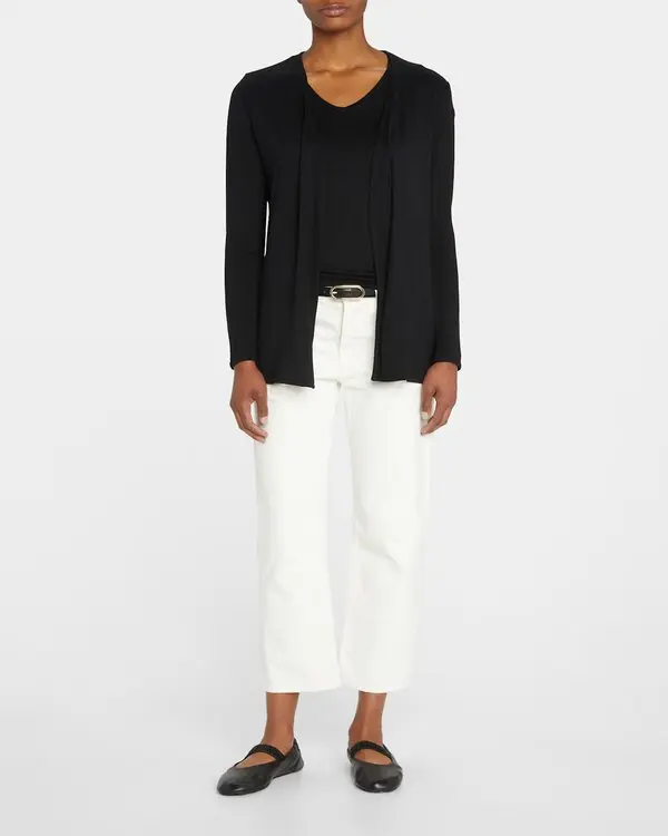 Majestic Filatures Soft Touch Open-front Cardigan - Black