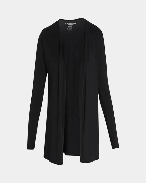 Majestic Filatures Soft Touch Open-front Cardigan - Black