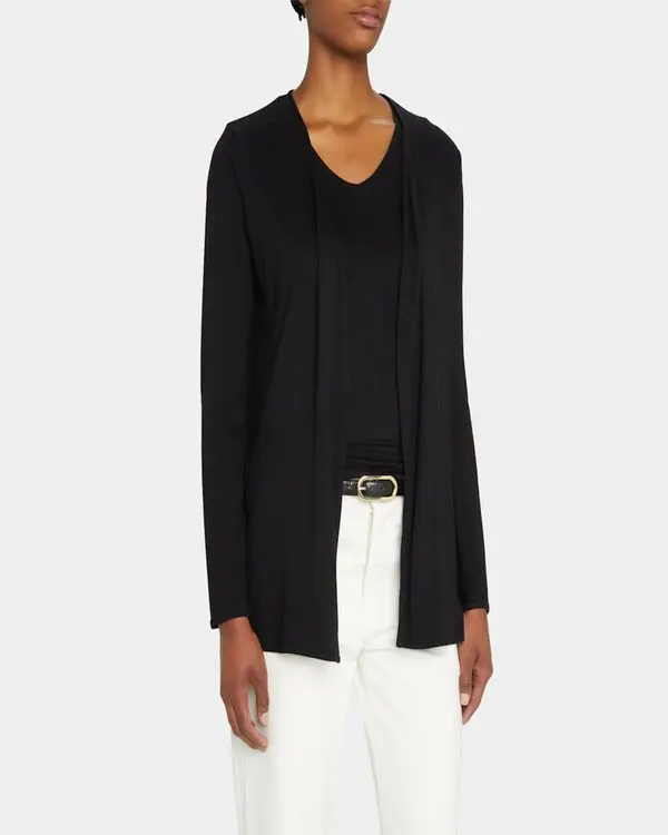 Majestic Filatures Soft Touch Open-front Cardigan - Black