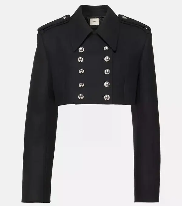 Khaite The Leara Cropped Wool-blend Jacket