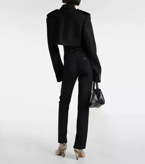 Khaite The Leara Cropped Wool-blend Jacket