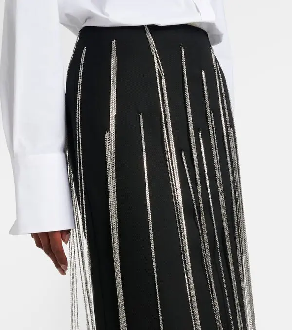 Victoria Beckham Chain-detail Midi Skirt