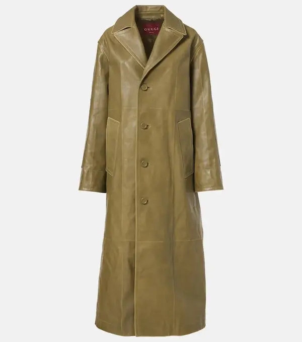 Gucci Long-sleeved Leather Coat