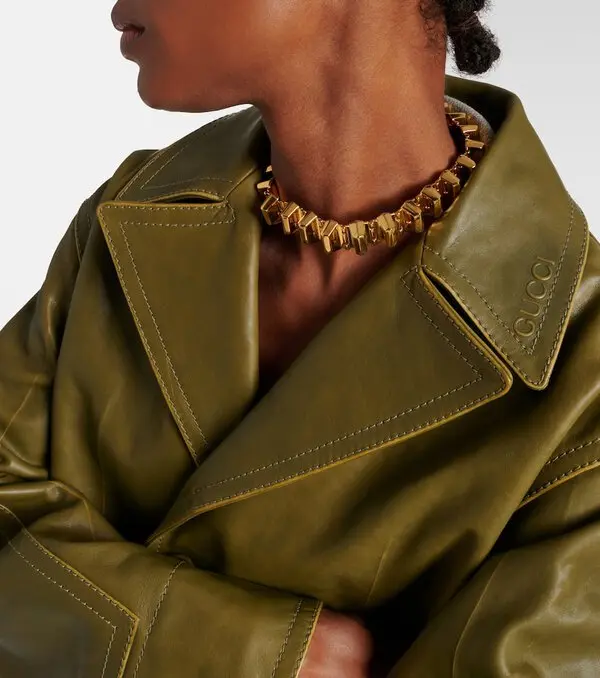 Gucci Long-sleeved Leather Coat