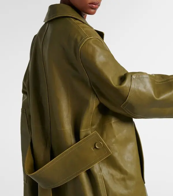 Gucci Long-sleeved Leather Coat