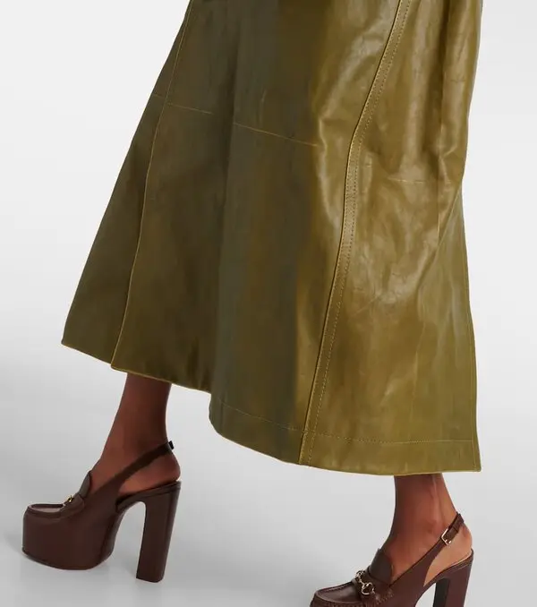 Gucci Long-sleeved Leather Coat