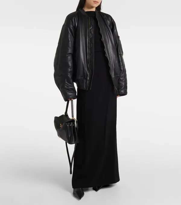 Balenciaga Leather Bomber Jacket