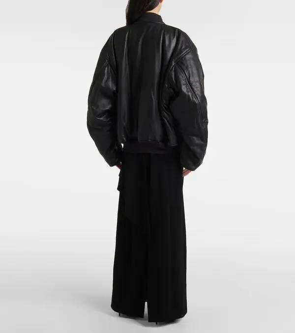 Balenciaga Leather Bomber Jacket