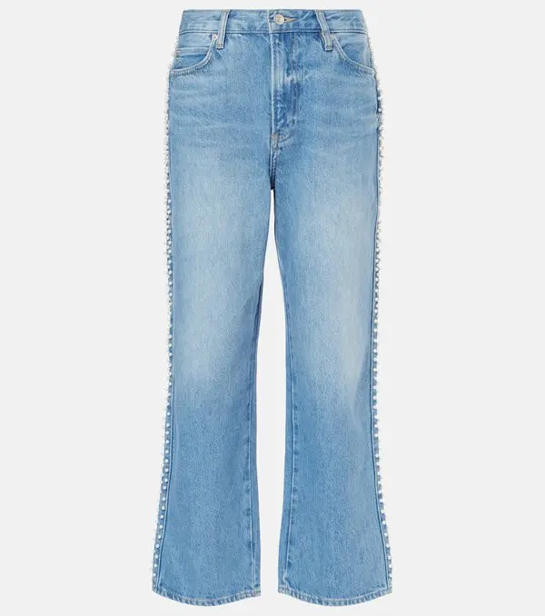 FRAME Le Jane Embellished Cropped Jeans