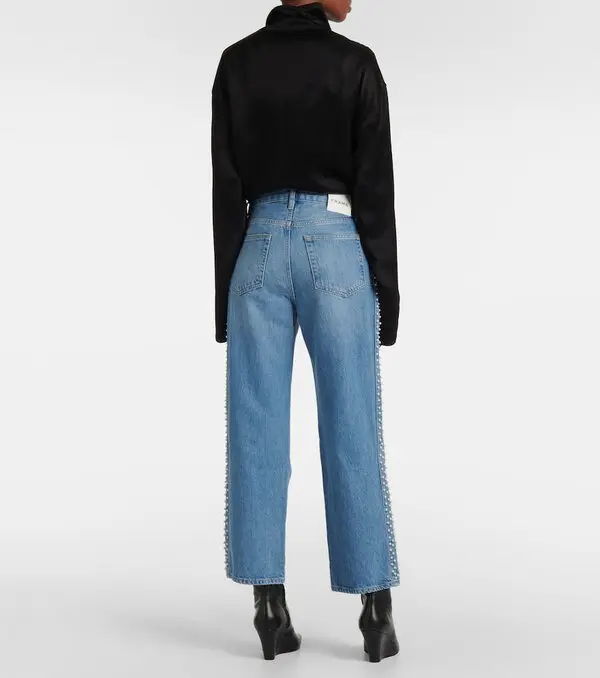FRAME Le Jane Embellished Cropped Jeans