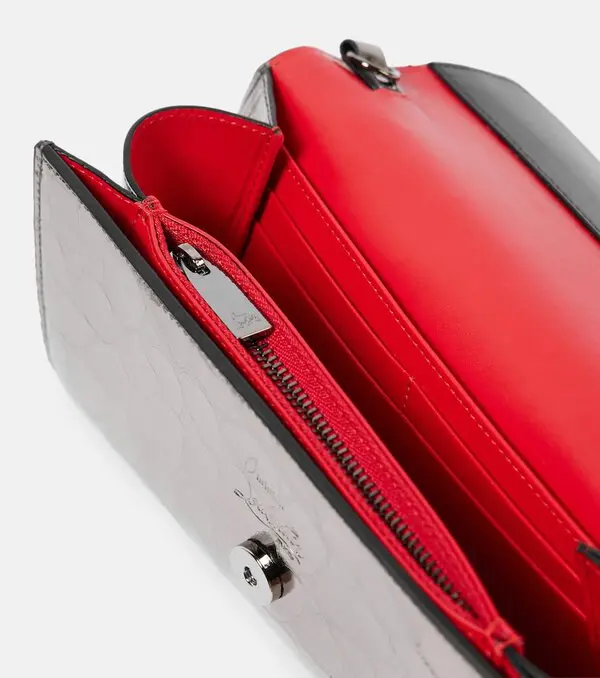 CHRISTIAN LOUBOUTIN Loubi54 Metallic Leather Wallet On Chain