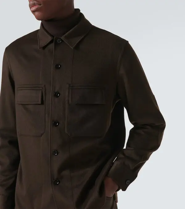 Zegna 100% Cashmere Overshirt Dark - Brown