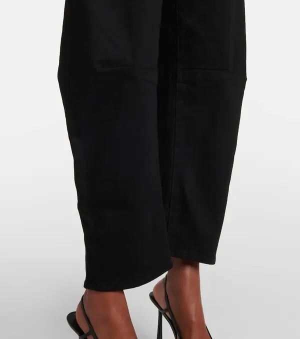 NILI LOTAN Shon High-rise Barrel-leg Jeans - Black