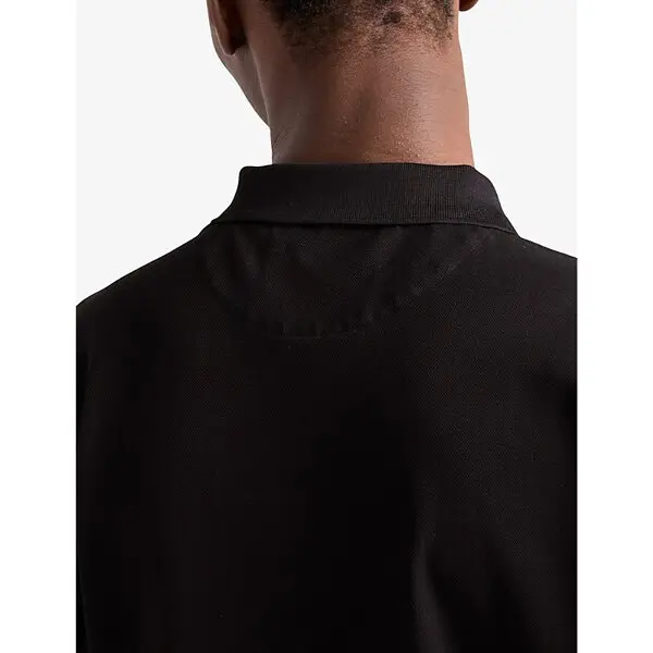 Prada Triangle-Logo Zip Polo Shirt In Black | Editorialist