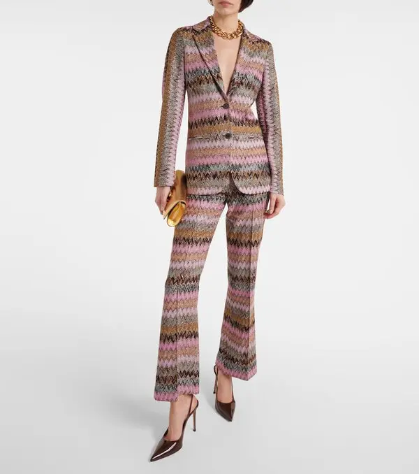 Missoni Zig Zag Metallic Flared Pants - Multicoloured