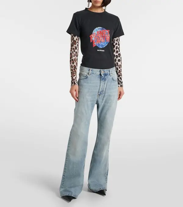 Balenciaga Mid-rise Flared Jeans - Blue