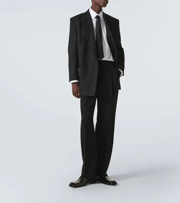 Wool Gabardine Tailored Setup Suit Black