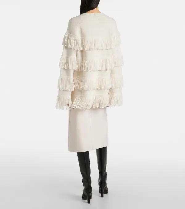 LISA YANG Agneta Fringed Cashmere-blend Sweater - White