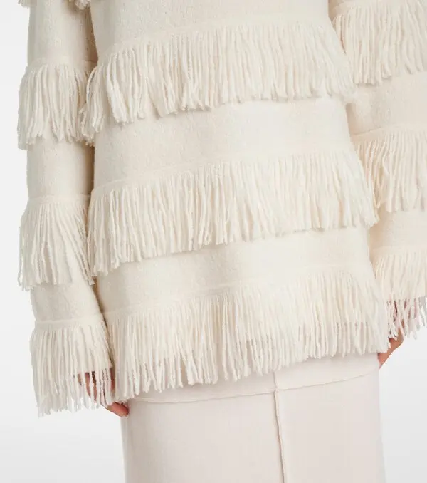 LISA YANG Agneta Fringed Cashmere-blend Sweater - White