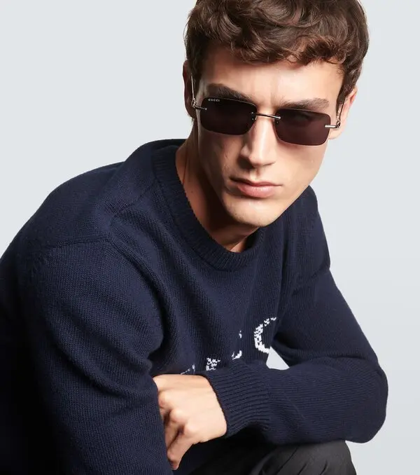 Gucci Horsebit Rectangular Sunglasses - Silver