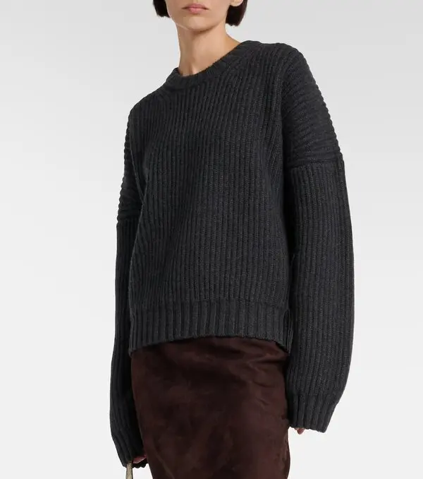 Khaite Manuela Ribbed Cashmere Sweater - Black