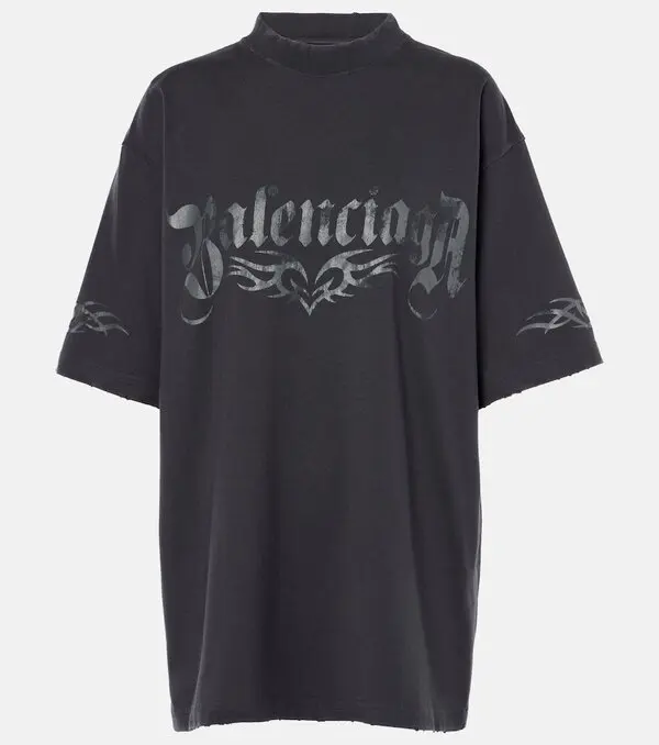 Balenciaga Logo Oversized T-shirt - Black