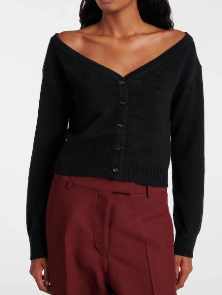 LISA YANG Beata Off-shoulder Cashmere Cardigan - Black