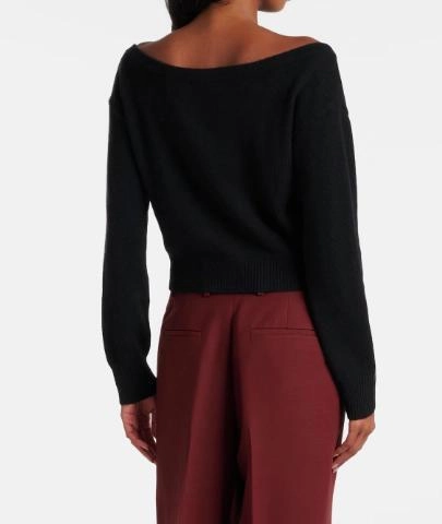 LISA YANG Beata Off-shoulder Cashmere Cardigan - Black