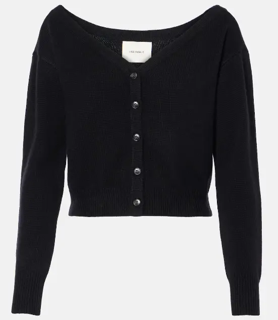 LISA YANG Beata Off-shoulder Cashmere Cardigan - Black