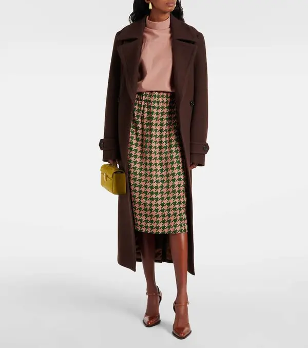Dries Van Noten Houndstooth Pencil Skirt