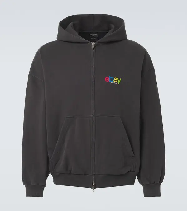 Balenciaga Printed Cotton Jersey Hoodie