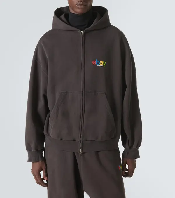 Balenciaga Printed Cotton Jersey Hoodie