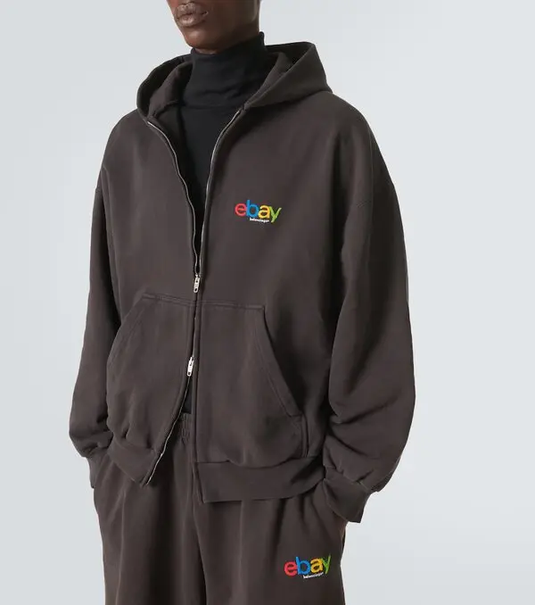Balenciaga Printed Cotton Jersey Hoodie