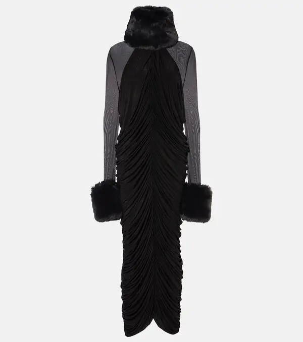 Magda Butrym Ruched Maxi Dress - Black