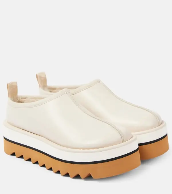 Stella McCartney Sneak-elyse Faux Leather Mules - Beige