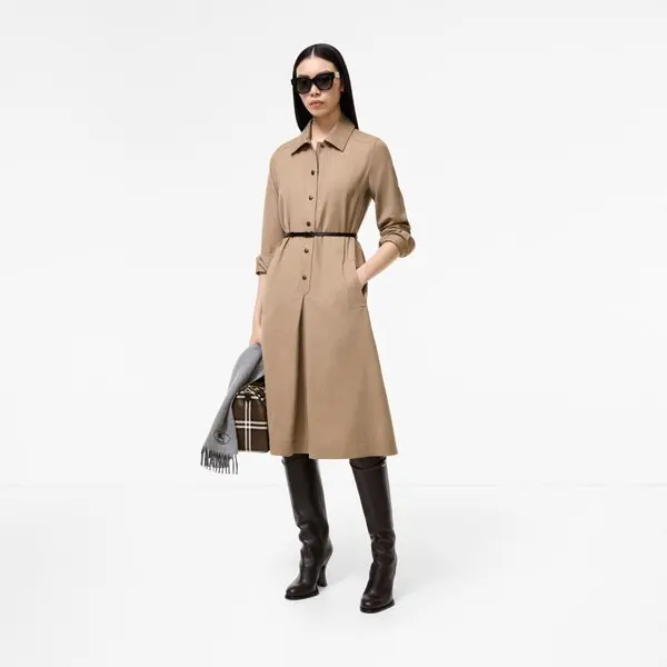 Burberry Wool Jersey Shirt Dress