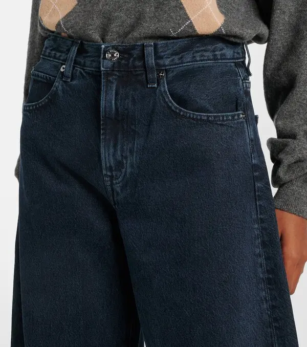 FRAME Bubble High-rise Barrel-leg Jeans - Blue