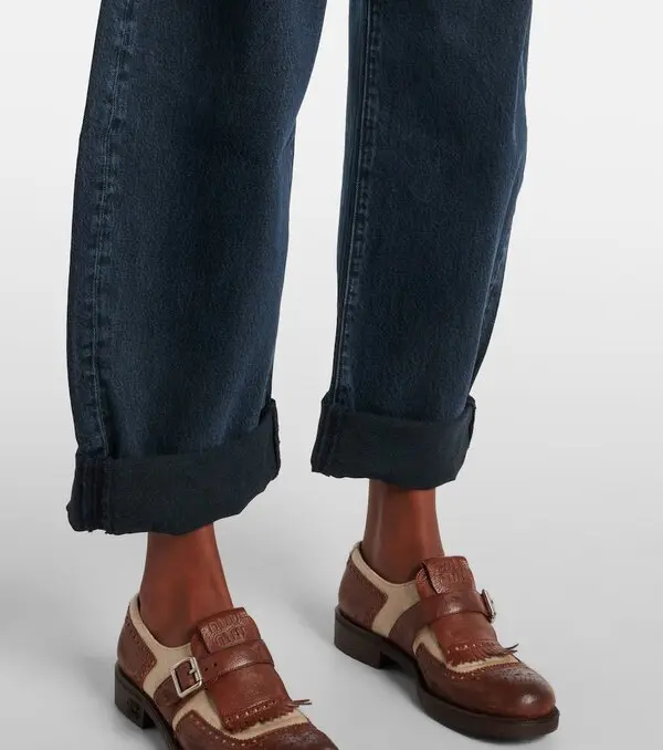 FRAME Bubble High-rise Barrel-leg Jeans - Blue