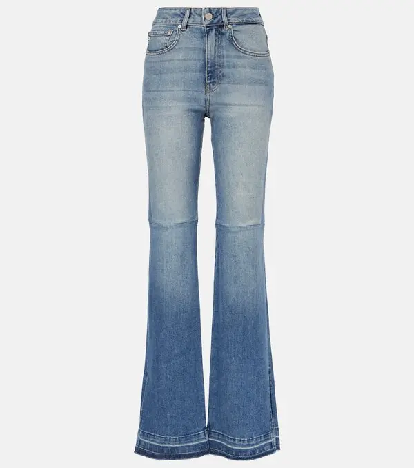 Ag La Croisette High-rise Flared Jeans - Blue