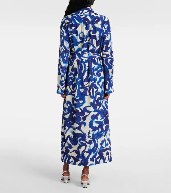 Dries Van Noten Printed Wrap Coat