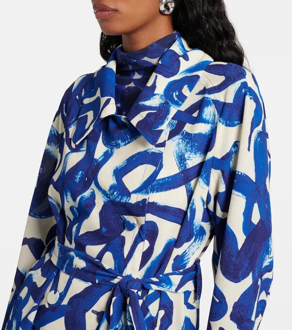 Dries Van Noten Printed Wrap Coat