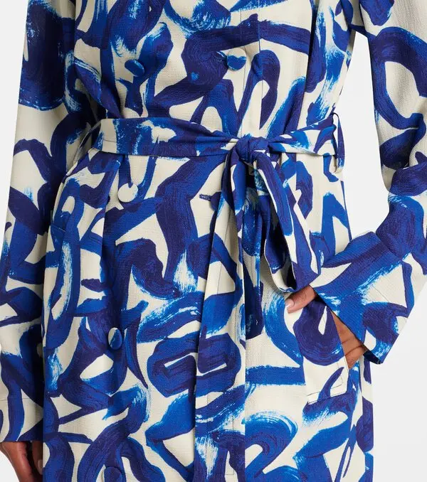 Dries Van Noten Printed Wrap Coat
